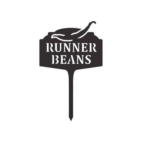 Black Runner Beans Vegetable Label Black Country Metalworks