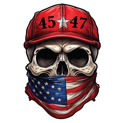Trump 4547 Skull Sticker Patriotic Decal With Bold Design The Gun