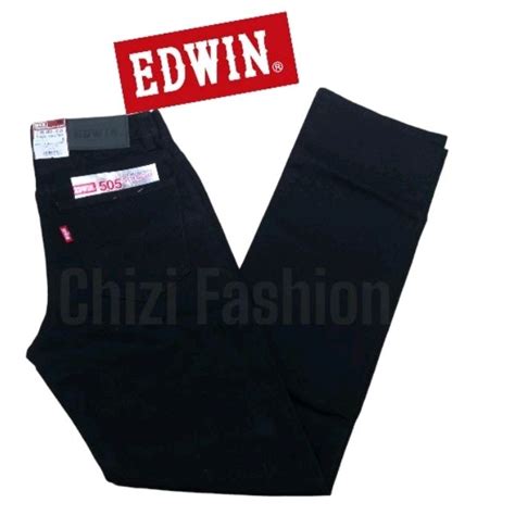 Edwin Mens Jeans 505 1303 2336 Straight Cut Super Black Seluar