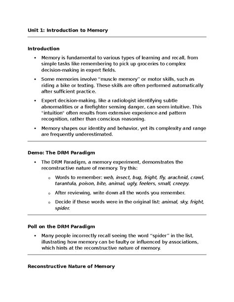 Unit 1 Memory Unit 1 Introduction To Memory Introduction Memory Is