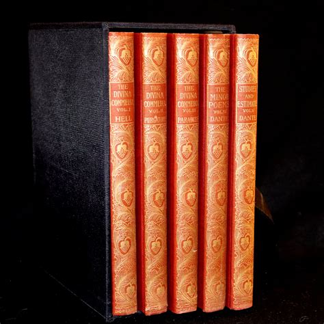 1899 Rare Fine Dante Book Set In Bookcase The Divina Commedia And Ca