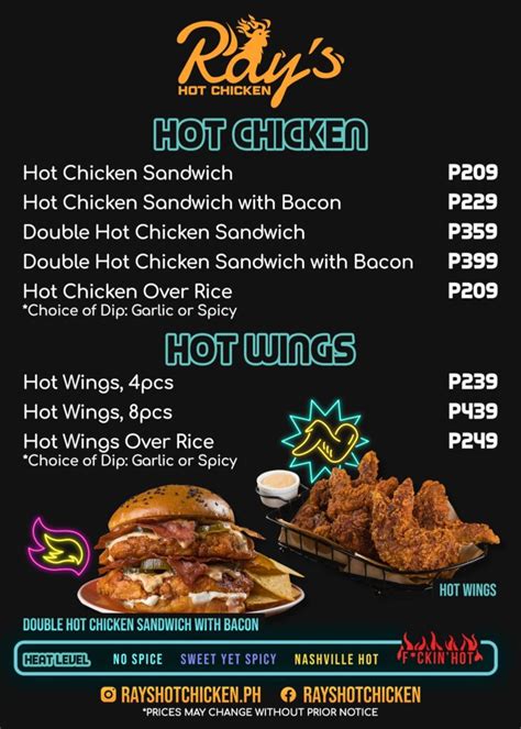 Rays Hot Chicken Menu Prices Philippines June 2026 Updated