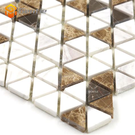 Custom Triangle Mixed Color Marble Mosaic Tiles