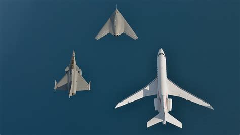 Neuron Rafale And Falcon 7x Formation Flight Worlds First Youtube