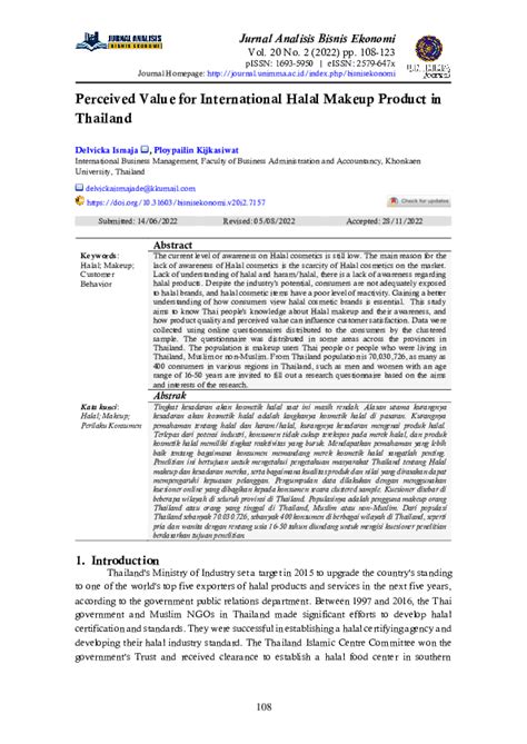 Pdf The Perceived Value For International Halal Makeup Product In