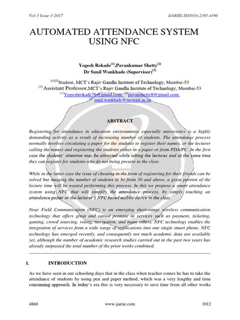 Automatedattendancesystemusingnfc Pdf Login Radio Frequency Identification