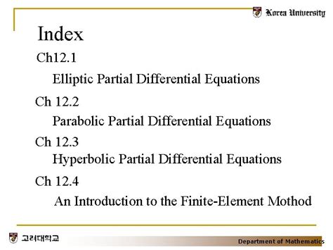 Ch Numerical Solutions To Partial Differential Equations