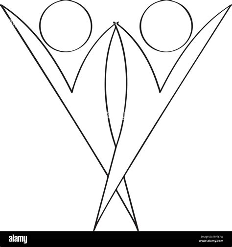 Isolated Teamwork Outline Stock Vector Image And Art Alamy