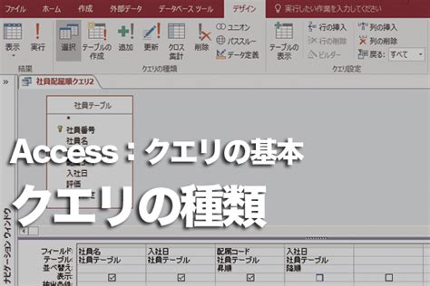 Accessのクエリにはどんな種類があるの？ できるネット