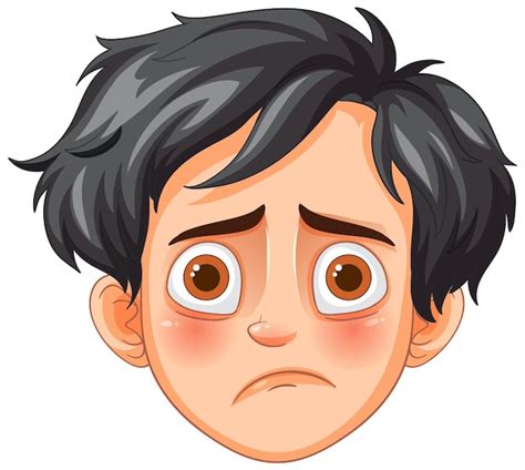 Sad Boy Cartoon Face