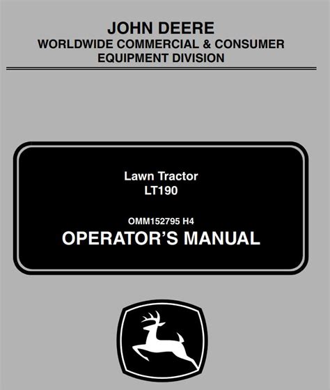 John Deere Lawn Tractor LT190 Operator's Manual