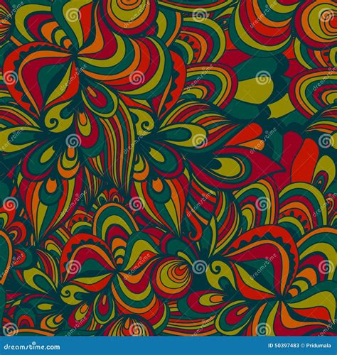 Seamless Wave Hand Drawn Pattern Waves Background Seamlessly T Stock Vector Illustration Of