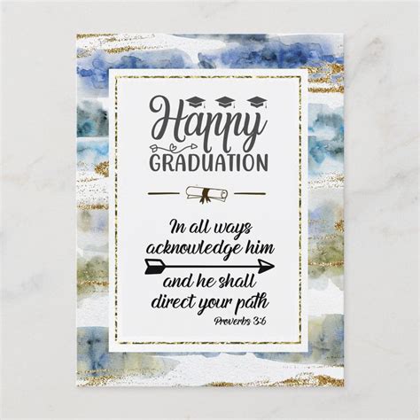 Graduation Bible Verse Proverbs 36 Postcard