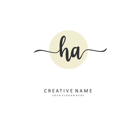 H A Ha Initial Letter Handwriting And Signature Logo A Concept Handwriting Initial Logo With