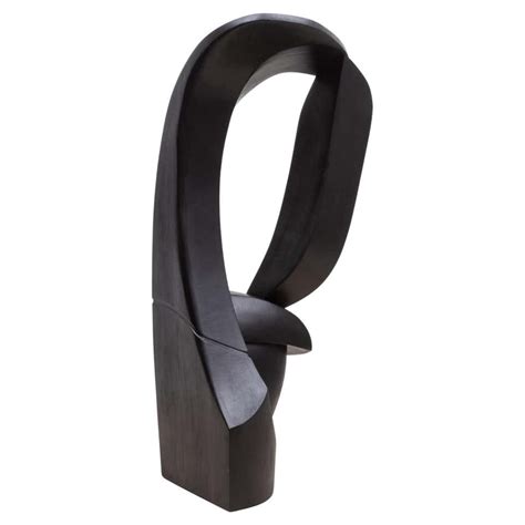 Modern Abstract Xxl Sculpture In Black Oak By Patrick Coard Paris For