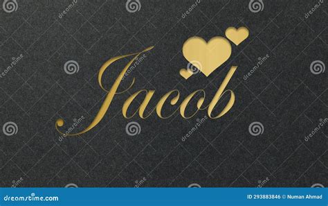 Jacob Name Text Word With Love Heart Hand Written For Logo Typography