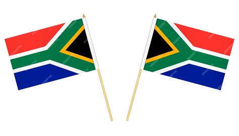 Premium Vector Two Small South African Flags Isolated On White
