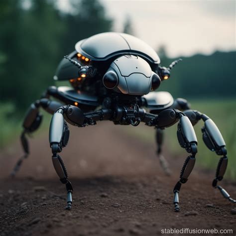 Six Armed Humanoid Robot Beetle With Tracks Stable Diffusion Online