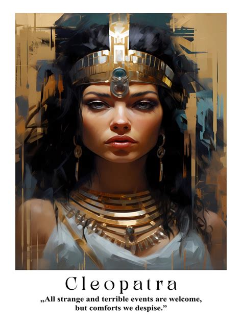 Egyptian Queen Cleopatra Digital Portrait Poster Historical Art Print