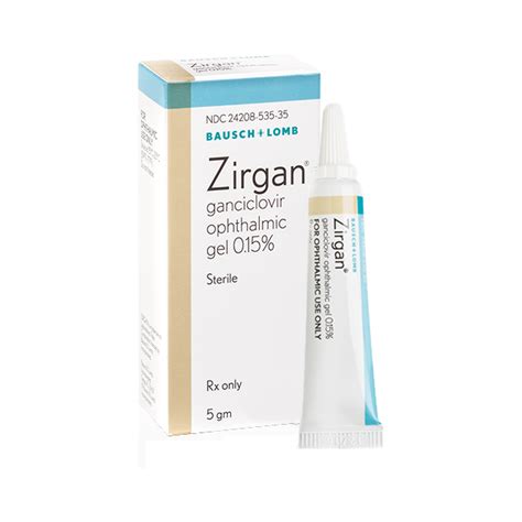 Zirgan® Ganciclovir Ophthalmic Gel Eye Ulcer Treatment Bausch Lomb
