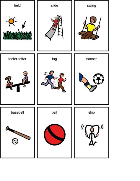 Recess Choices Pecs Communication Playground Rules Behavior Cards