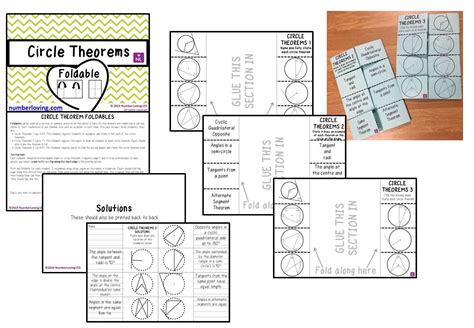 Circle Theorems Revision Foldable Teaching Resources