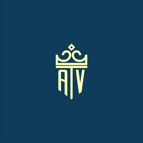 Av Initial Monogram Shield Logo Design For Crown Vector Image 24126563