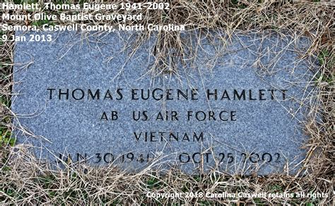 Thomas Eugene Hamlett 1941 2002 Find A Grave Memorial