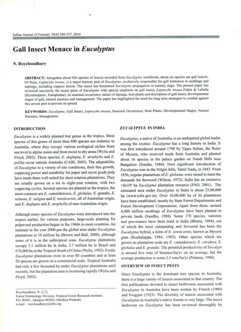 Pdf Gall Insect Menace In Eucalyptus