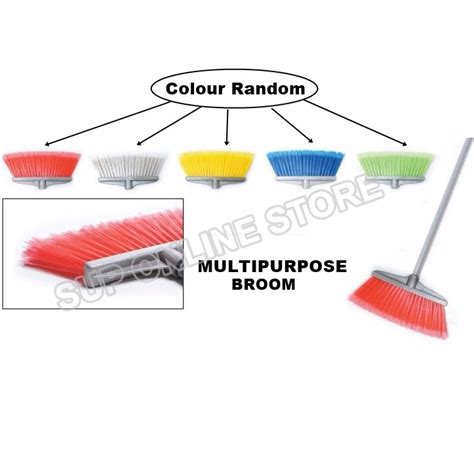 Multi Purpose Rigid Nylon Broom Broom With Handle Penyapu Dan