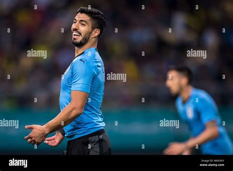 Luis Suarez Of Uruguay National Football Team Celebrates After Scoring