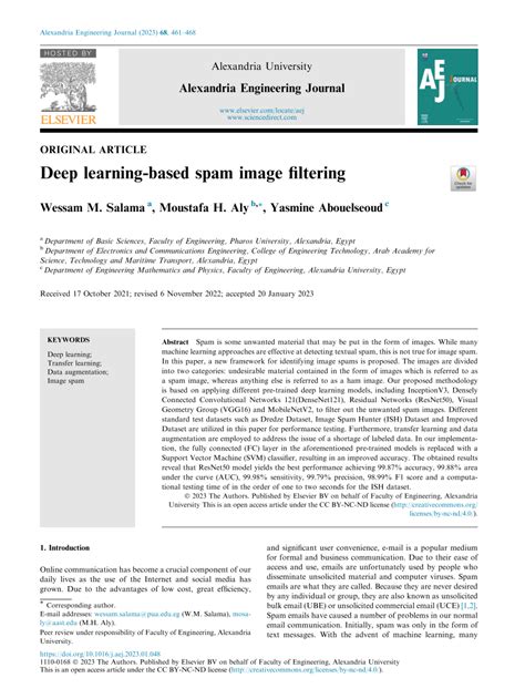 Pdf Deep Learning Based Spam Image Filtering