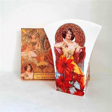 Alfons Mucha La Ruby Vase En Porcelaine Avec Boîte Cadeau X3782 Cdiscount Maison