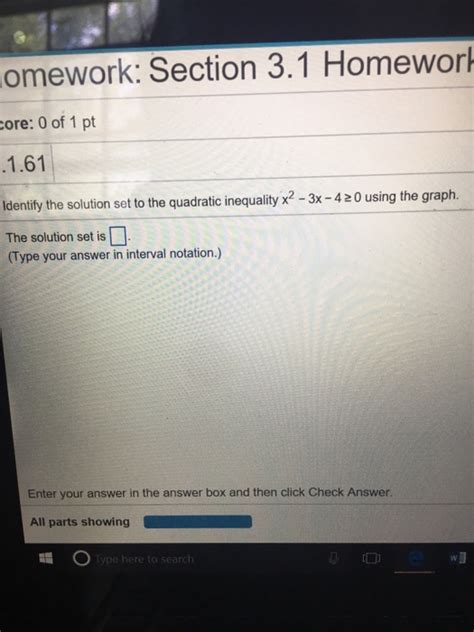Solved Identify The Solution Set To The Quadratic Inequality Chegg