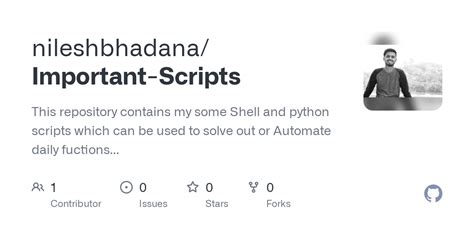 GitHub Nileshbhadana Important Scripts This Repository Contains My Some Shell And Python