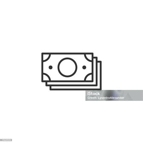 Vetores De Ícone Da Nota Da Moeda De Dinheiro No Estilo Liso Ilustração