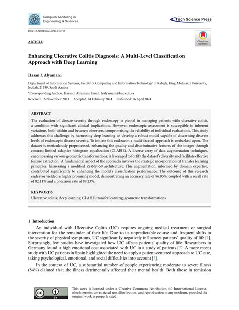Pdf Enhancing Ulcerative Colitis Diagnosis A Multi Level Classification Approach With Deep