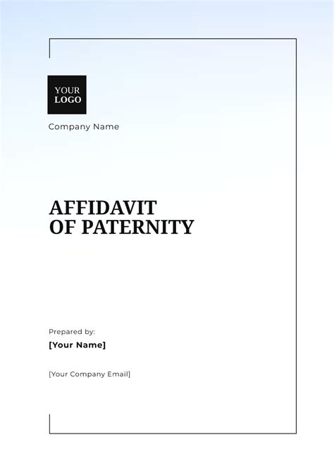 Affidavit Of Paternity Template Edit Online And Download Example