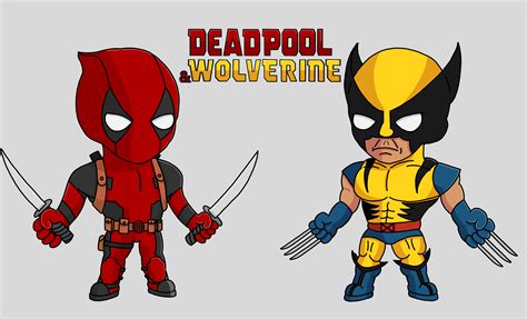 Deadpool And Wolverine Together Chibi Sorta Art By Me R Krita