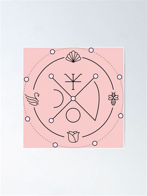 Venus Aphrodite Symbol Sigil Blackrose Quartz Poster For Sale By