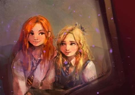 Ginny And Luna On The Hogwarts Express ️💙 Art By Arastasya Via