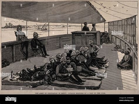 Anglo Egyptian War 1882 Invalid British Soldiers On A Boat On The