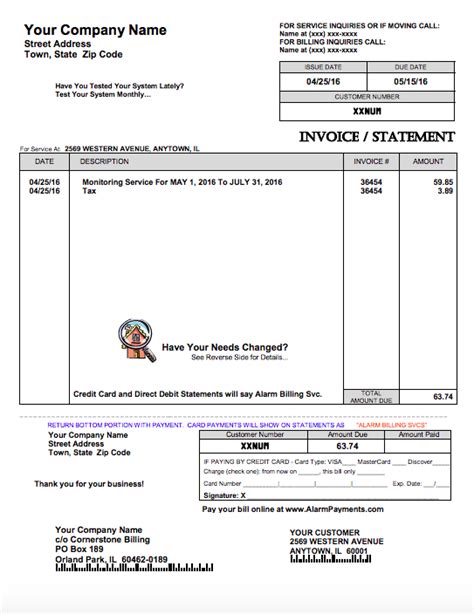 Security Invoice Template