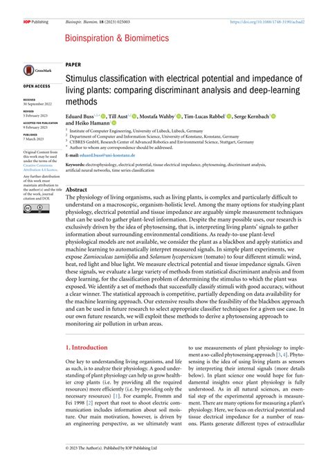 Pdf Stimulus Classification With Electrical Potential And Impedance