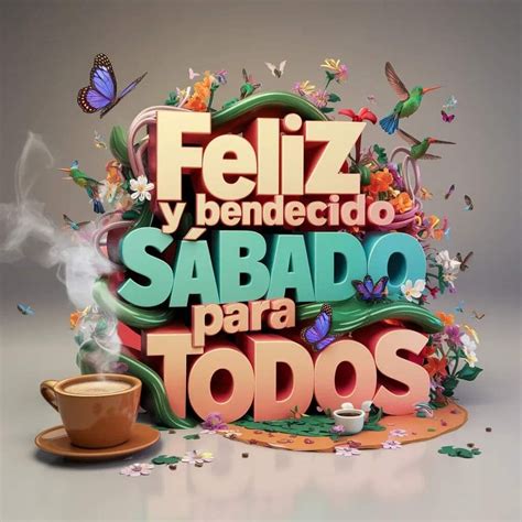 Feliz Y Bendecido Sábado Para Todos Colorful Saturday Greeting Feliz Y Bendecido Su00e1bado
