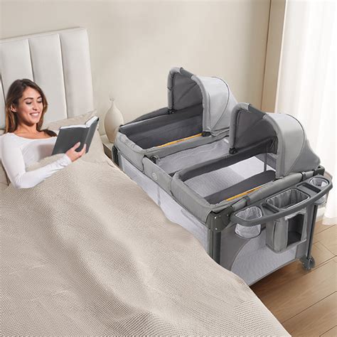 Joymor Twin Bassinet For Babies Convertible Crib Playpen Portable