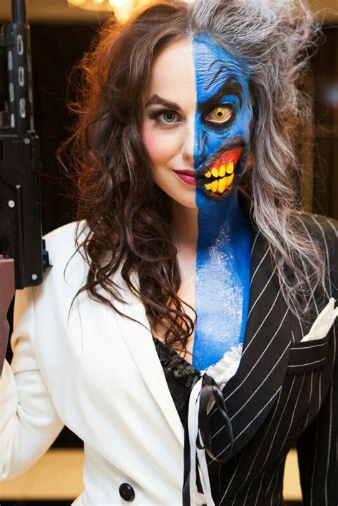 Two Face Cool Halloween Costumes Halloween Makeup Clown Cosplay