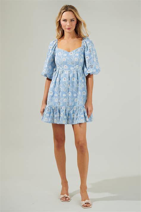 Moonflower Eyelet Evy Sweetheart Mini Dress Sugarlips