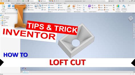 inventor how to use loft cut youtube