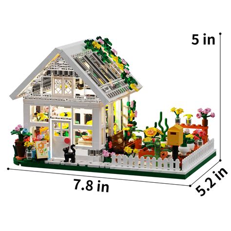 Newest Flower House Mini Building Block Set City Street View Greenhouse